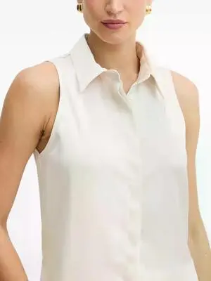 SIMONA CORSELLINI Embellished Pussy-bow Sleeveless Blouse