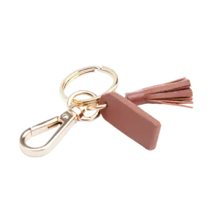 ROYCE NEW YORK Mini Tassel Keychain - Tan