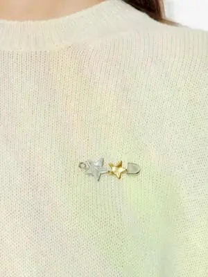 JIL SANDER Safety Pin Brooch With Star Detail