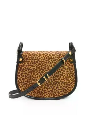 Valentino Garavani Flâneuse Small Shoulder Bag In Pony-effect Calfskin - Brown