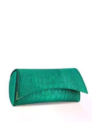 Tyler Ellis Veronica Crocodile-effect Clutch Bag - Green