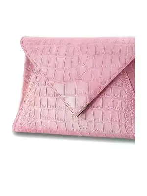 Tyler Ellis Lee Pouchet Crocodile-effect Clutch Bag - Pink
