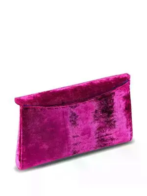 Tyler Ellis Lee Pouchet Crushed Velvet Clutch Bag - Pink