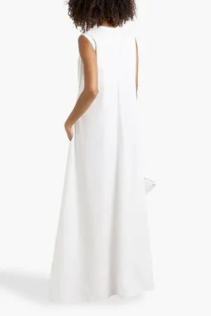 JIL SANDER Gathered Cotton Poplin Maxi Dress