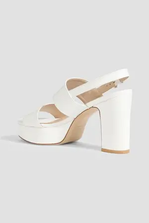 STUART WEITZMAN Patent Leather Croc-effect Platform Sandals