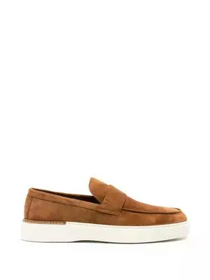 JOHN HARRISON Suede Slip-on Loafers - Brown