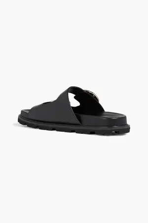 STUART WEITZMAN Benni Buckled Leather Sandals - Black