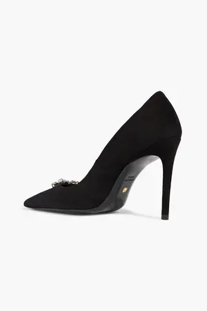 STUART WEITZMAN Fleur Embellished Suede Pumps