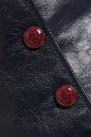 Bally Button-detailed Leather Skirt