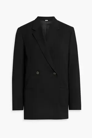 TOTEME Double-breasted Wool Twill Blazer - Black