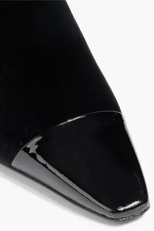 TOTEME Velvet Ankle Boots With Patent Leather Trim