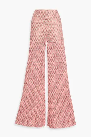 Missoni Metallic Crochet-knit Flare Pants