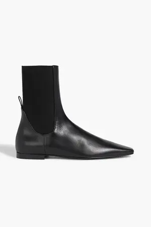 TOTEME Leather Chelsea Boots - Black