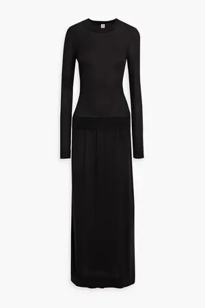 TOTEME Cupro And Silk-blend Maxi Dress - Black