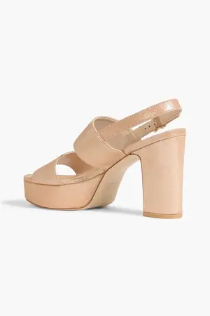 STUART WEITZMAN Metallic Suede Platform Sandals