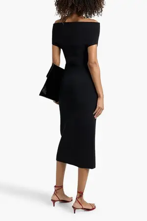TOTEME Off-the-shoulder Stretch-knit Midi Dress