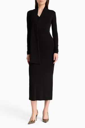 TOTEME Draped Stretch-jersey Midi Dress