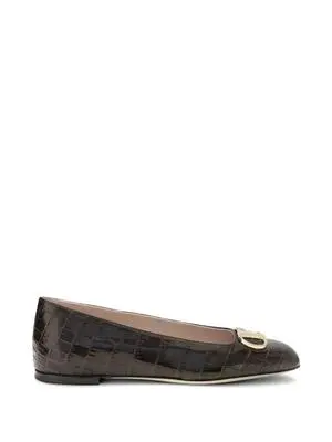Valentino Garavani Vlogo Signature Ballet Flats - Brown