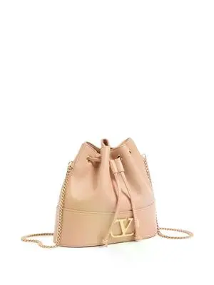 Valentino Garavani Mini Vlogo Signature Bucket Bag In Nappa Leather - Pink