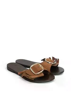 NICOLAS LAINAS Suede Flat Sandals