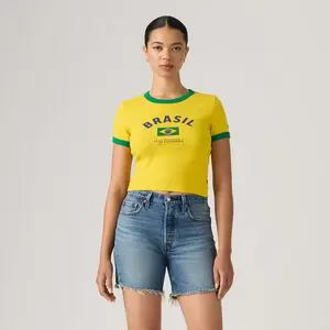LEVI'S Ringer Cropped T-shirt - Brasil