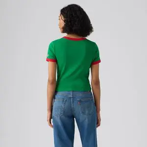 LEVI'S Cropped Ringer Tee With Mexican Flag Graphic - Mexico