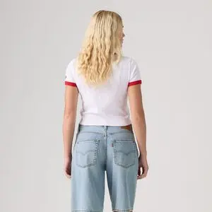 LEVI'S Cropped Ringer T-shirt With Flag Graphic - Canada