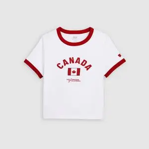 LEVI'S Cropped Ringer T-shirt With Flag Graphic - Canada