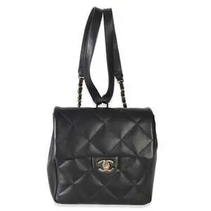 CHANEL Chanel Quilted Lambskin CC Easy Carry Backpack