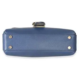 Gucci Calfskin Interlocking Gg Top Handle Bag - Blue