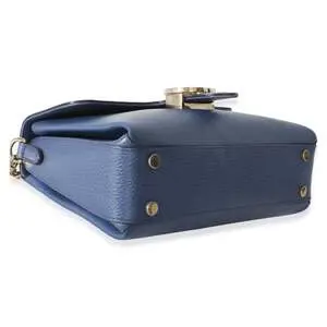 Gucci Calfskin Interlocking Gg Top Handle Bag - Blue