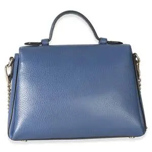 Gucci Calfskin Interlocking Gg Top Handle Bag - Blue