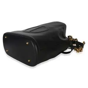 Dior Calfskin Cd Embossed Bucket Bag - Black