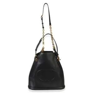 Dior Calfskin Cd Embossed Bucket Bag - Black