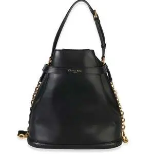 Dior Calfskin Cd Embossed Bucket Bag - Black