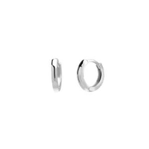 SPERO LONDON Edgy Geometric Sterling Hoop Earrings - Silver