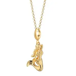 LILY CHARMED 18ct Plated Sterling Silver Sculptural Mermaid Charm Necklace - Gold