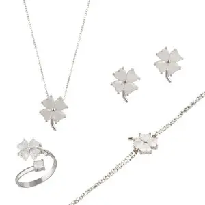 SPERO LONDON Sterling Four-leaf Clover Jewelry Set - Silver