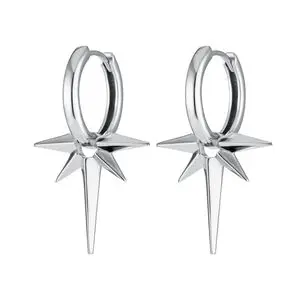 SCREAM PRETTY Angel Star Charm Hoop Earrings - Silver