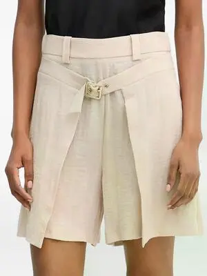 SIMONA CORSELLINI Buckled Pleated Shorts