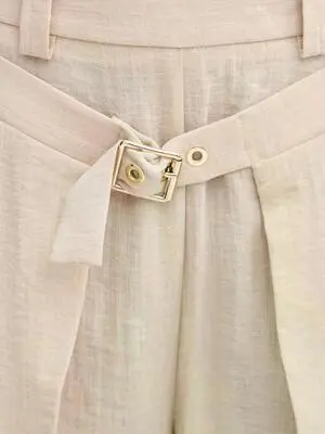 SIMONA CORSELLINI Buckled Pleated Shorts