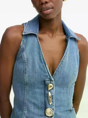 SIMONA CORSELLINI Embellished Denim Top
