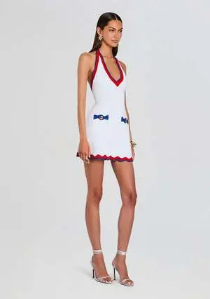 Retrofete Florra Rib Knit Halter Mini Dress