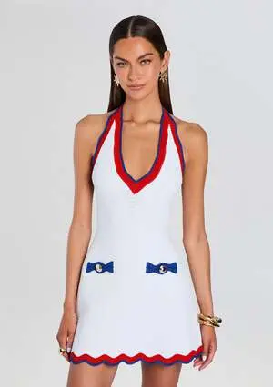 Retrofete Florra Rib Knit Halter Mini Dress