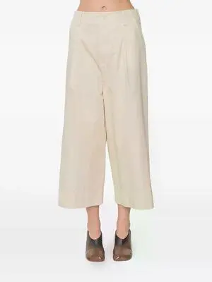 SUSANNE BOMMER Pleated Wide-leg Cropped Trousers