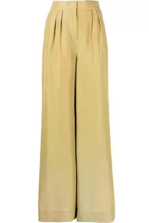 Alberta Ferretti Wide-leg Silk Trousers