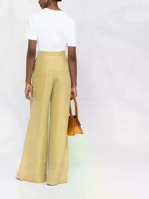 Alberta Ferretti Wide-leg Silk Trousers