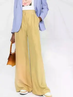 Alberta Ferretti Wide-leg Silk Trousers