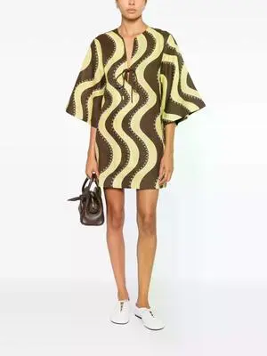 ALEMAIS Frankie Wave-print Mini Dress