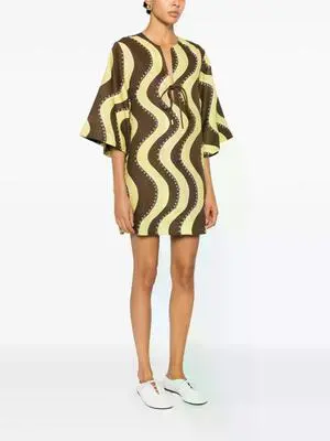 ALEMAIS Frankie Wave-print Mini Dress